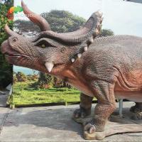 China Realistic Life Size Animatronic Dinosaur Trceratops Jurassic For Amusement Park for sale