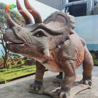 China Realistic Life Size Animatronic Dinosaur Trceratops Jurassic For Amusement Park for sale
