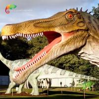 China Playground Infrared sensor Life Size Animatronic Dinosaurs Realistic Spinosaurus 12m for sale