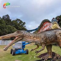 China Playground Infrared sensor Life Size Animatronic Dinosaurs Realistic Spinosaurus 12m for sale