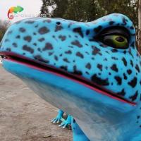 China Giant Robotic Realistic Animatronic Animals Blue Realistic Fake Frog 50hz 60hz for sale
