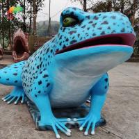 China Giant Robotic Realistic Animatronic Animals Blue Realistic Fake Frog 50hz 60hz for sale