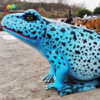 China Giant Robotic Realistic Animatronic Animals Blue Realistic Fake Frog 50hz 60hz for sale