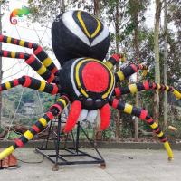 China Botanical Garden Giant Animatronic Spider With Web Life Size Alive Sound for sale