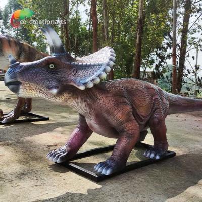China Outdoor Playground Fiberglass Animatronic Dinosaur Triceratops Water Repellent for sale