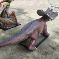 China Outdoor Playground Fiberglass Animatronic Dinosaur Triceratops Water Repellent for sale