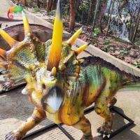 China 110VAC Fiberglass Animatronic Life Size Dinosaur Statues Styracosaurus Model for sale