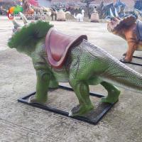 China Interactive Fiberglass Triceratops Ride-On: Child-Friendly Dinosaur Sculpture For Theme Parks & Exhibitions for sale