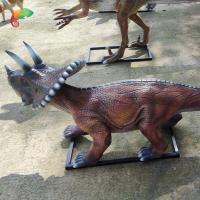 China Outdoor Playground Fiberglass Animatronic Dinosaur Triceratops Water Repellent for sale