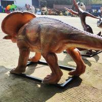 China Resin Protoceratops Large Fiberglass Animal Statues Dinosaur Smooth Surface for sale