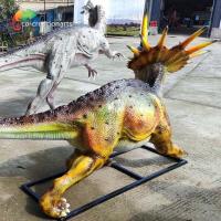 China 110VAC Fiberglass Animatronic Life Size Dinosaur Statues Styracosaurus Model for sale
