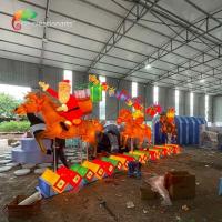 China Christmas Decoration Santa Horse Resin Gift Box Zigong Lantern For Amusement Park for sale
