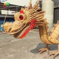 China Steel Frame Custom Made Animatronics Straw Handmade Dragon for sale
