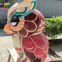 China high strength alive sound  Fiberglass Animal Statues Lighting Animatronic Owl for sale