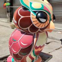 China high strength alive sound  Fiberglass Animal Statues Lighting Animatronic Owl for sale