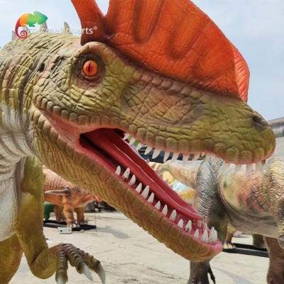 China Weatherproof Life Size Animatronic Dinosaurs Animatronic Dilophosaurus 5meters for sale
