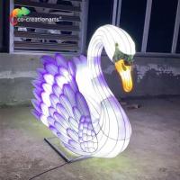 China Theme Park Decoration Chinese Festival Lanterns Cygnus Animal Shaped Lanterns for sale