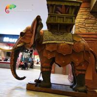 China Mall Decoration Custom Made Animatronics Fiberglass Elephant Statue 4.5 meters for sale