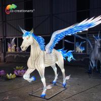 China Western Mythical Creature Unicorn Lantern Colorful Outdoor Lanterns 110V 220V for sale