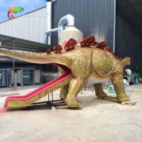China Customized 6M  Dinosaur Playground Equipment Fiberglass Stegosaurus Slide for sale
