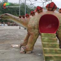 China Customized 6M  Dinosaur Playground Equipment Fiberglass Stegosaurus Slide for sale