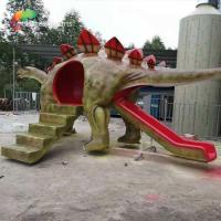 China Customized 6M  Dinosaur Playground Equipment Fiberglass Stegosaurus Slide for sale