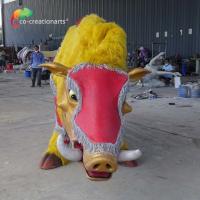 China Snowproof Yellow Wild Boar Costume Animatronics For Two Adults for sale