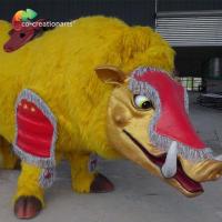 China Snowproof Yellow Wild Boar Costume Animatronics For Two Adults for sale