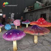 China Highly Durable Fiberglass Animatronic Mushrooms Illuminated Animals In Theme Park for sale