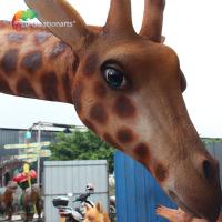China Lighting Theme Park Fiberglass Giraffe Simulation Color for sale
