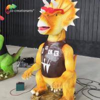 China Outdoor Life Size Animatronic Dinosaurs Band 1.8 Meters Height For Dinosaur Park for sale