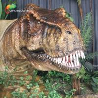 China Life Size Jurassic World Animatronic T Rex Head Dinosaur Infrared Sensor Control for sale