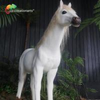 China Simulated White Animatronic Horse For Amusement Park Exhibition for sale