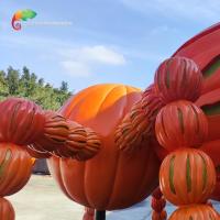 China Customizable Fiberglass Animatronic Halloween Pumpkin Spider For Halloween Festival for sale