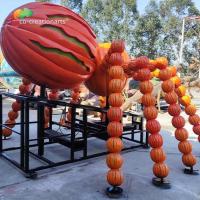 China Customizable Fiberglass Animatronic Halloween Pumpkin Spider For Halloween Festival for sale