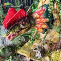 China Simulation Life Size Animatronic Dinosaur Dilophosaurus For Amusement Park for sale