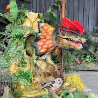 China Simulation Life Size Animatronic Dinosaur Dilophosaurus For Amusement Park for sale
