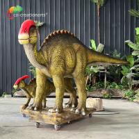 China Customized Animatronic Dinosaurs Simulation Parasaurolophus With Baby For Attraction for sale