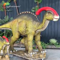 China Customized Animatronic Dinosaurs Simulation Parasaurolophus With Baby For Attraction for sale