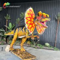 China Simulation Dinosaur Water Spray Animatronic Dilophosaurus For Jurassic Them Park Decoration for sale