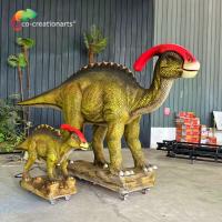 China Customized Animatronic Dinosaurs Simulation Parasaurolophus With Baby For Attraction for sale