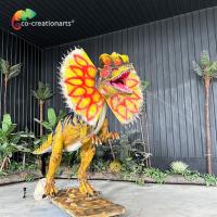 China Simulation Dinosaur Water Spray Animatronic Dilophosaurus For Jurassic Them Park Decoration for sale