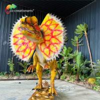 China Simulation Dinosaur Water Spray Animatronic Dilophosaurus For Jurassic Them Park Decoration for sale