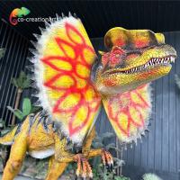 China Simulation Dinosaur Water Spray Animatronic Dilophosaurus For Jurassic Them Park Decoration for sale