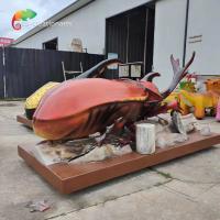 China Realistic Simulated Weatherproof Fiberglass Insect Beetle For Theme Decoration for sale