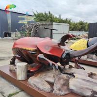 China Realistic Simulated Weatherproof Fiberglass Insect Beetle For Theme Decoration for sale