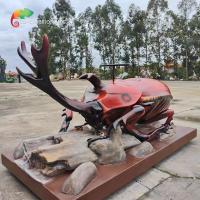 China Realistic Simulated Weatherproof Fiberglass Insect Beetle For Theme Decoration for sale