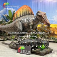 China Animatronic Dinosaurs Simulation Spinosaurus Hunting Scene For Theme Park Decoration for sale