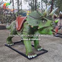 China Interactive Fiberglass Triceratops Ride-On: Child-Friendly Dinosaur Sculpture For Theme Parks & Exhibitions for sale