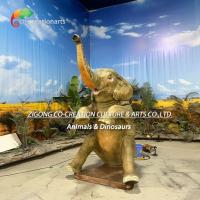 China Realistic Animatronic African Elephant Statue Spraying Water In Safari Setting for sale